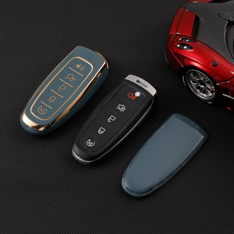 Ford lincoln Car Key Case Golden Edge – Carsine